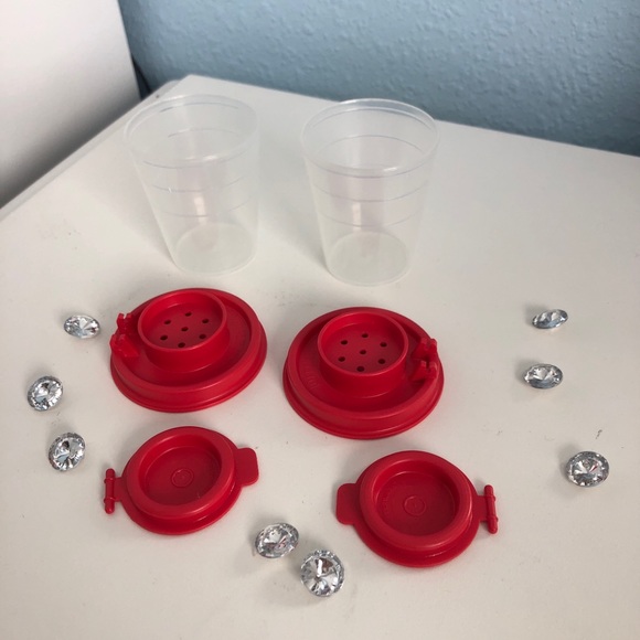 Tupperware | Kitchen | Tupperware Red Mini Travel Salt Pepper Shakers ...